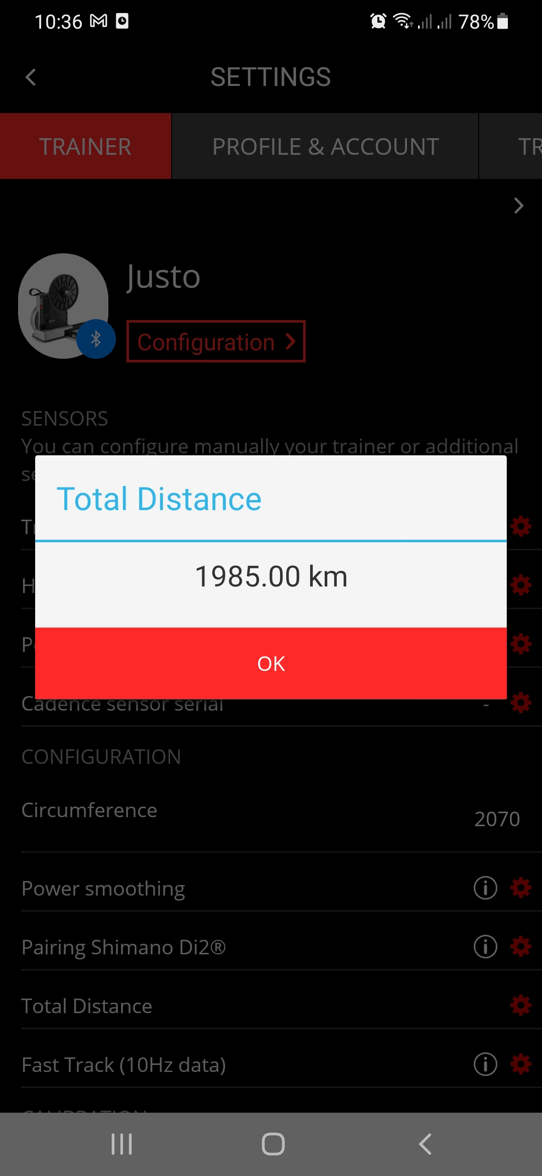 Justo, Justo 2, Avanti and Rivo TOTAL DISTANCE function – Elite ...