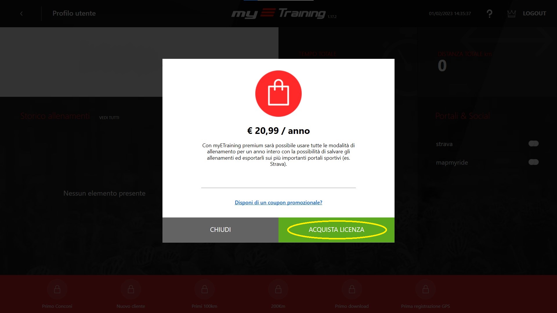 Rinnovo abbonamento My E-Training tramite app e software – Elite Knowledge Base